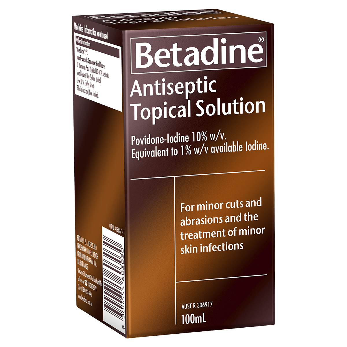 Betadine Antiseptic Topical Solution 100mL - Betadine NZ